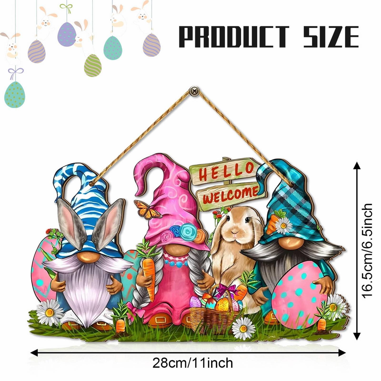 Spring Decoration Easter Spring Welcome Door Sign Decor Easter Bunny ...