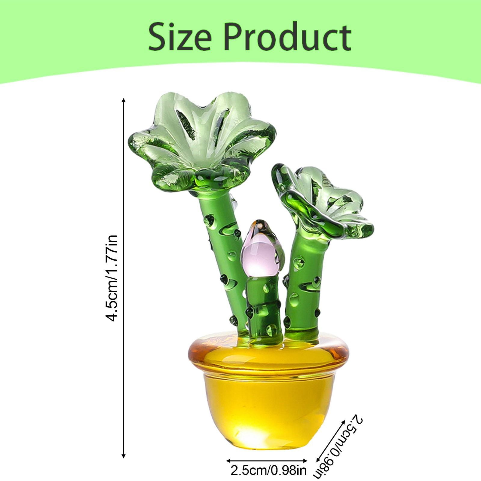 Spring Decoration Glass Handicrafts Cactus Simulation Plants Potted ...