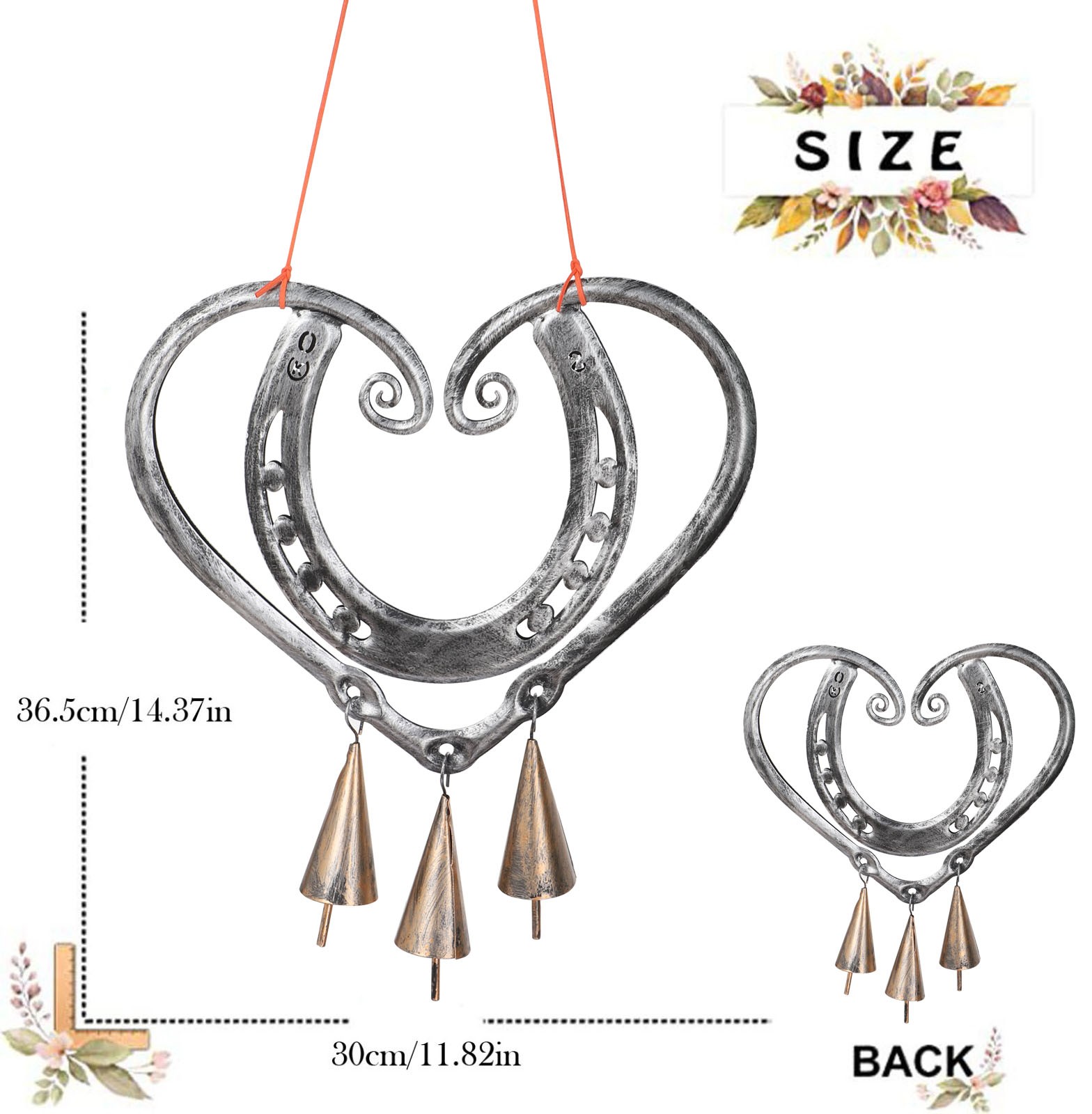 Spring Decoration Love Wind Chime Retro Copper Wind Chimes with Nails ...