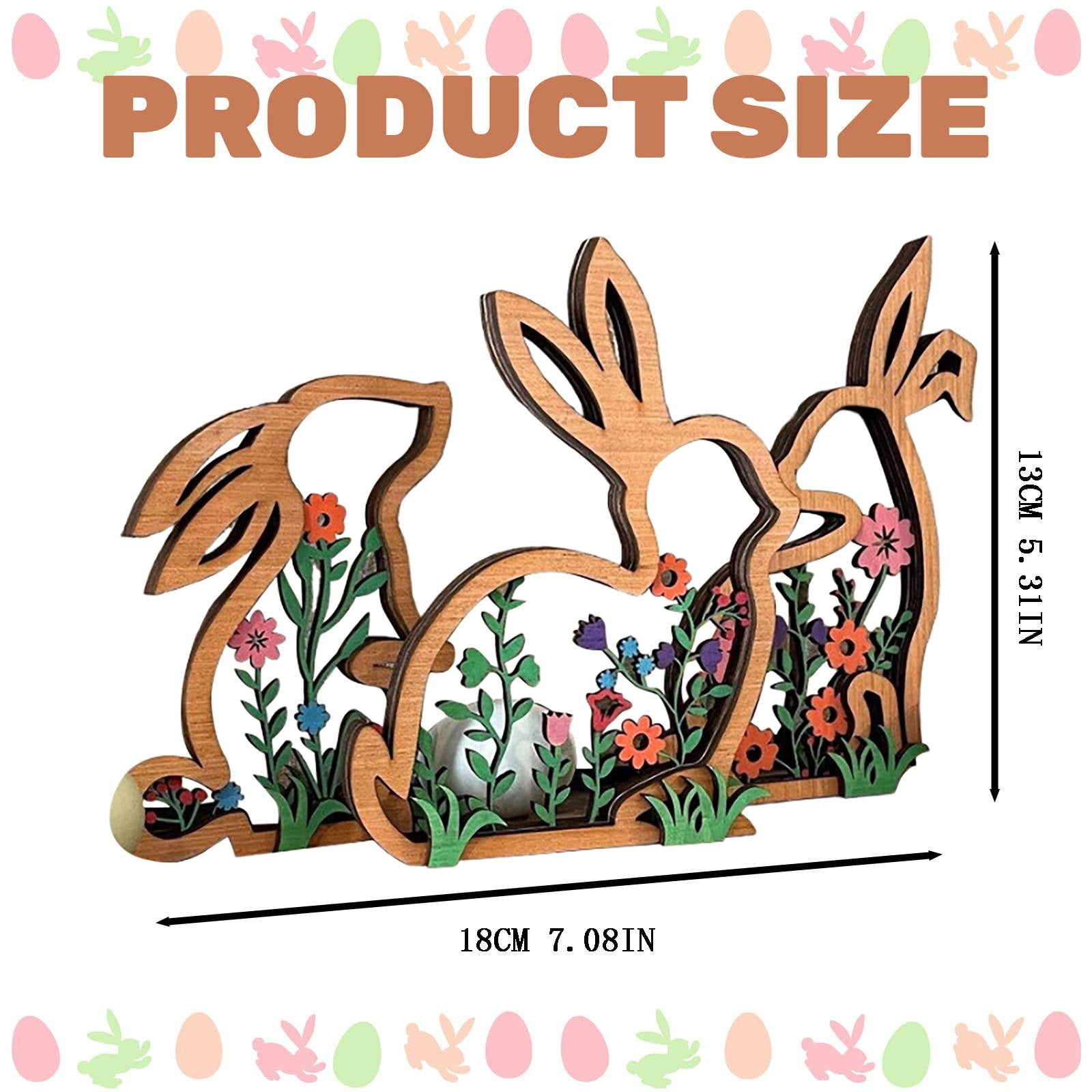 Spring Decoration Pack Of 3 Easter Decorative Figures Made Of Wood 3D ...