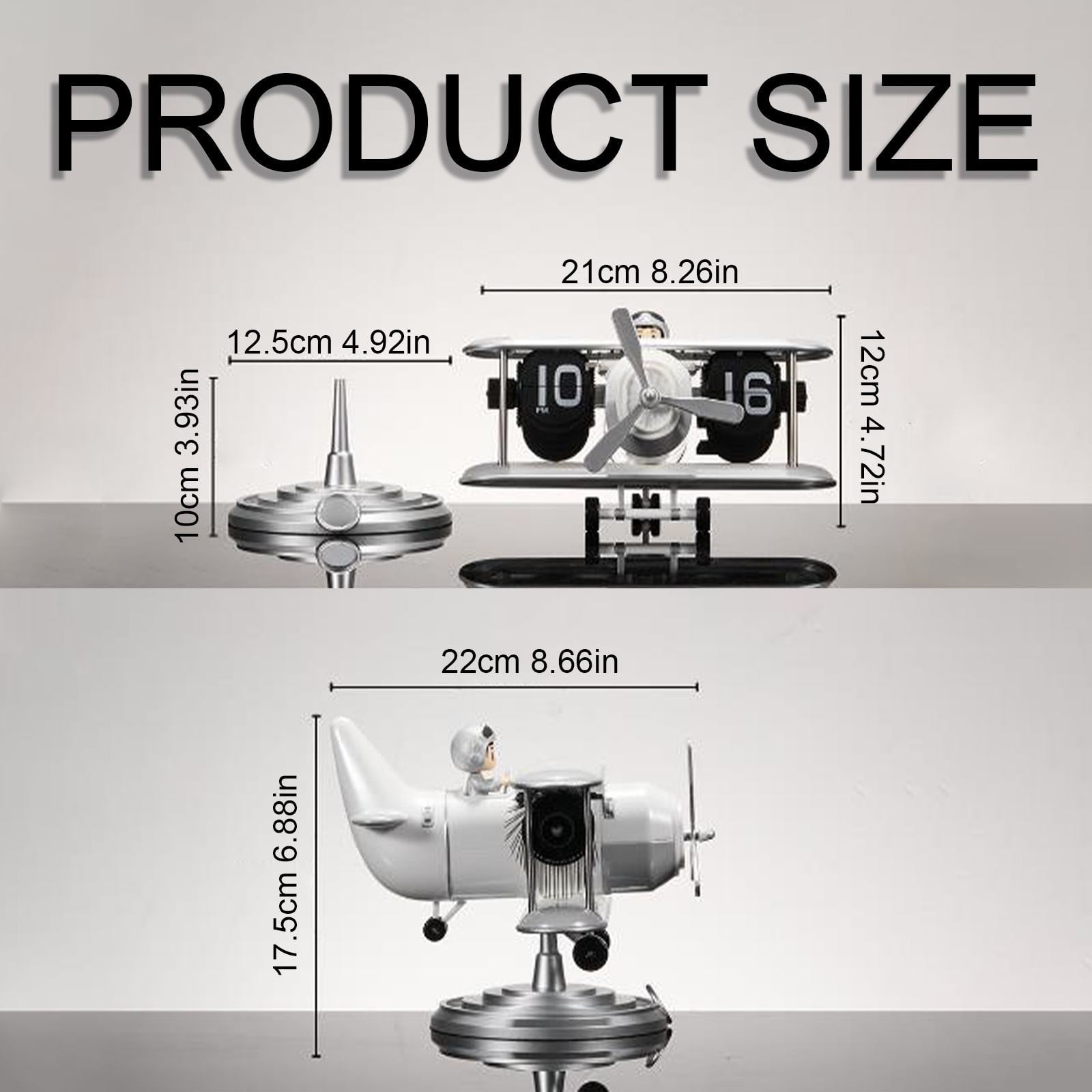 Spring Decoration Time Flying Airplane Flip Clock Automatic Mechanical ...