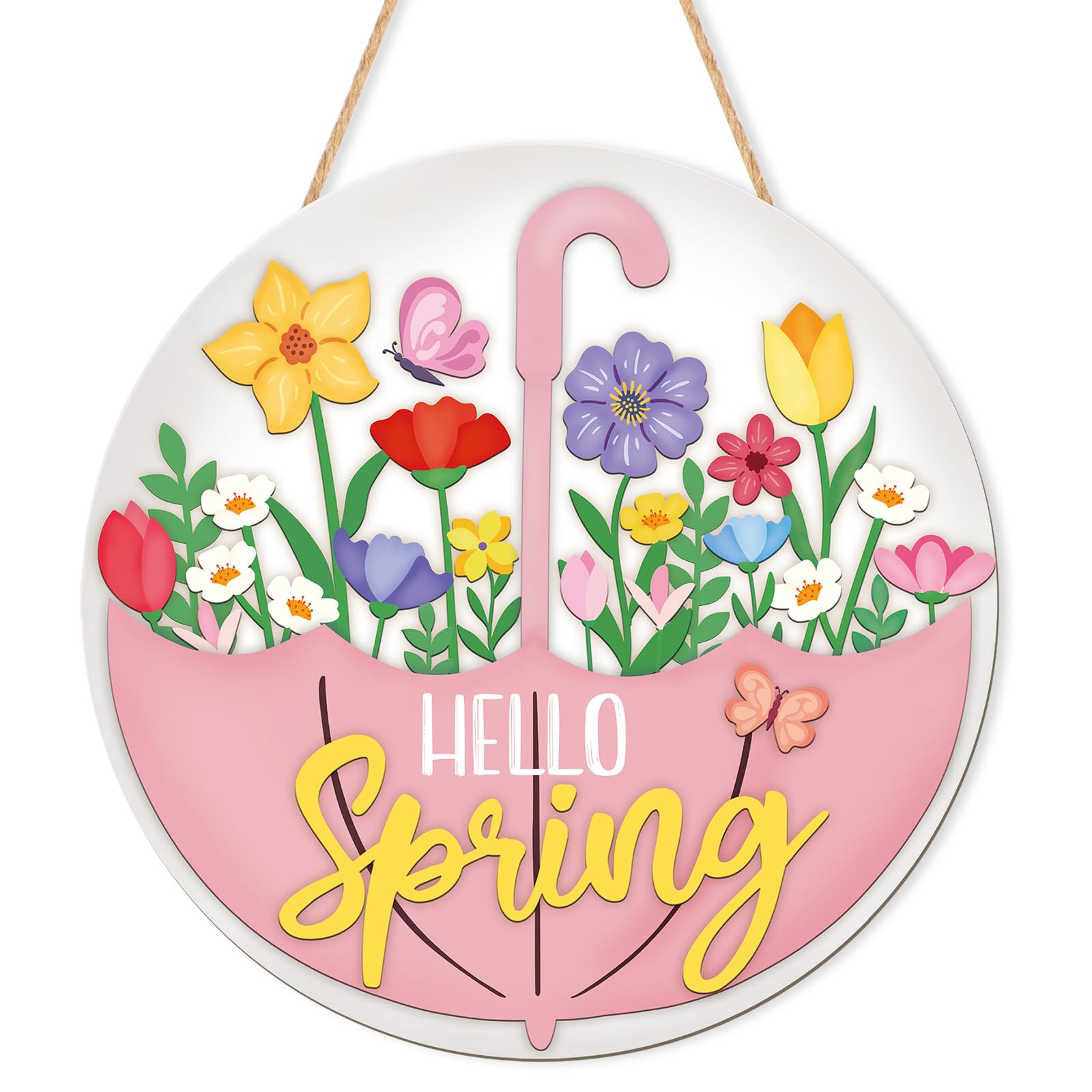 Spring Decoration Wood Door Wall Signs, ATT1Wooden Wreaths Front Door ...