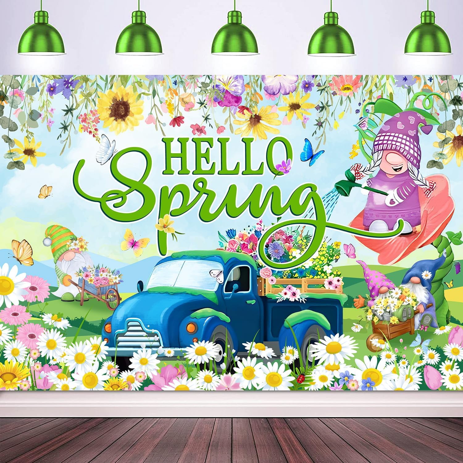 Spring Decorations Backdrop Banner 7x5Ft Hello Spring Party Decorations ...