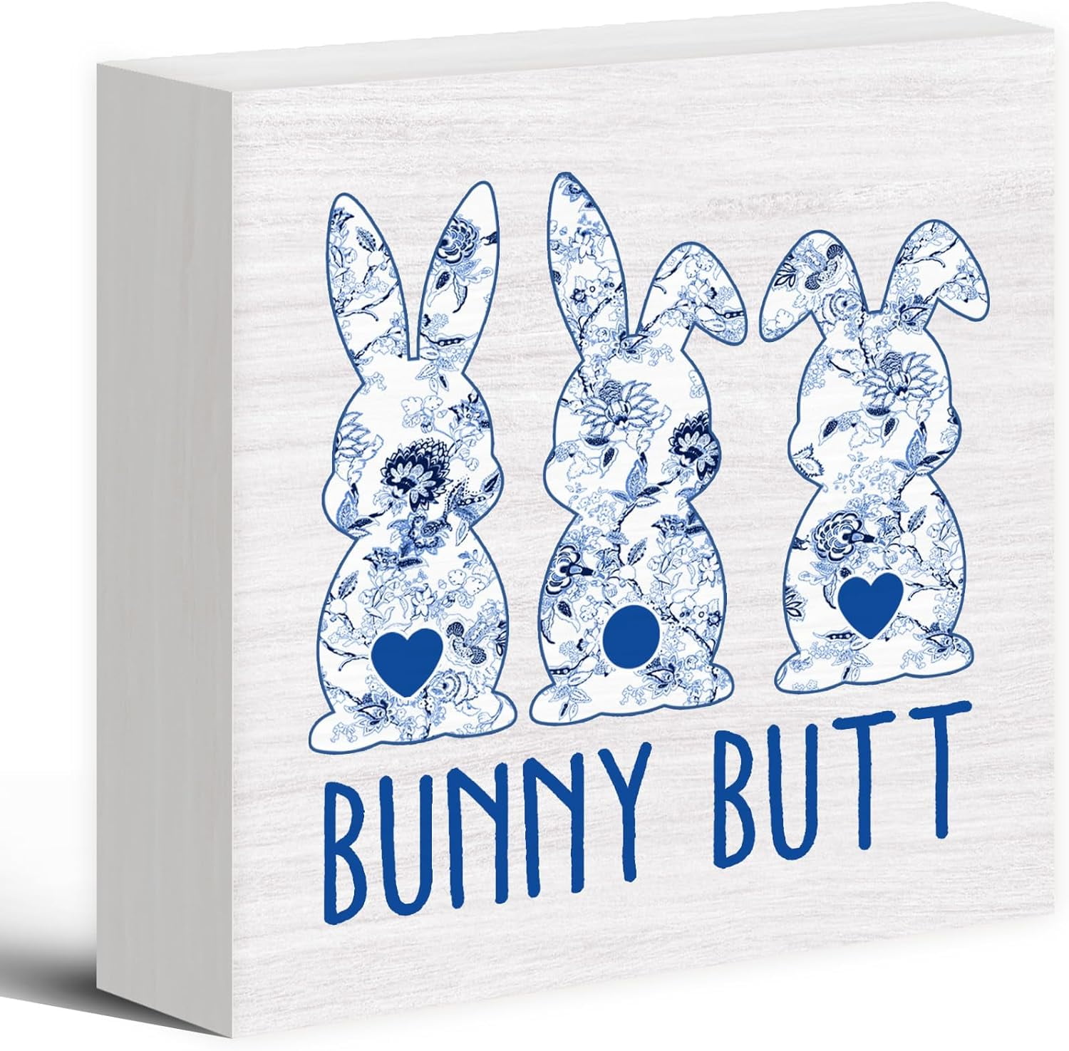 Spring Decorations Bunny Trio Chinoiserie Bunnies Wood Box Sign Desk ...