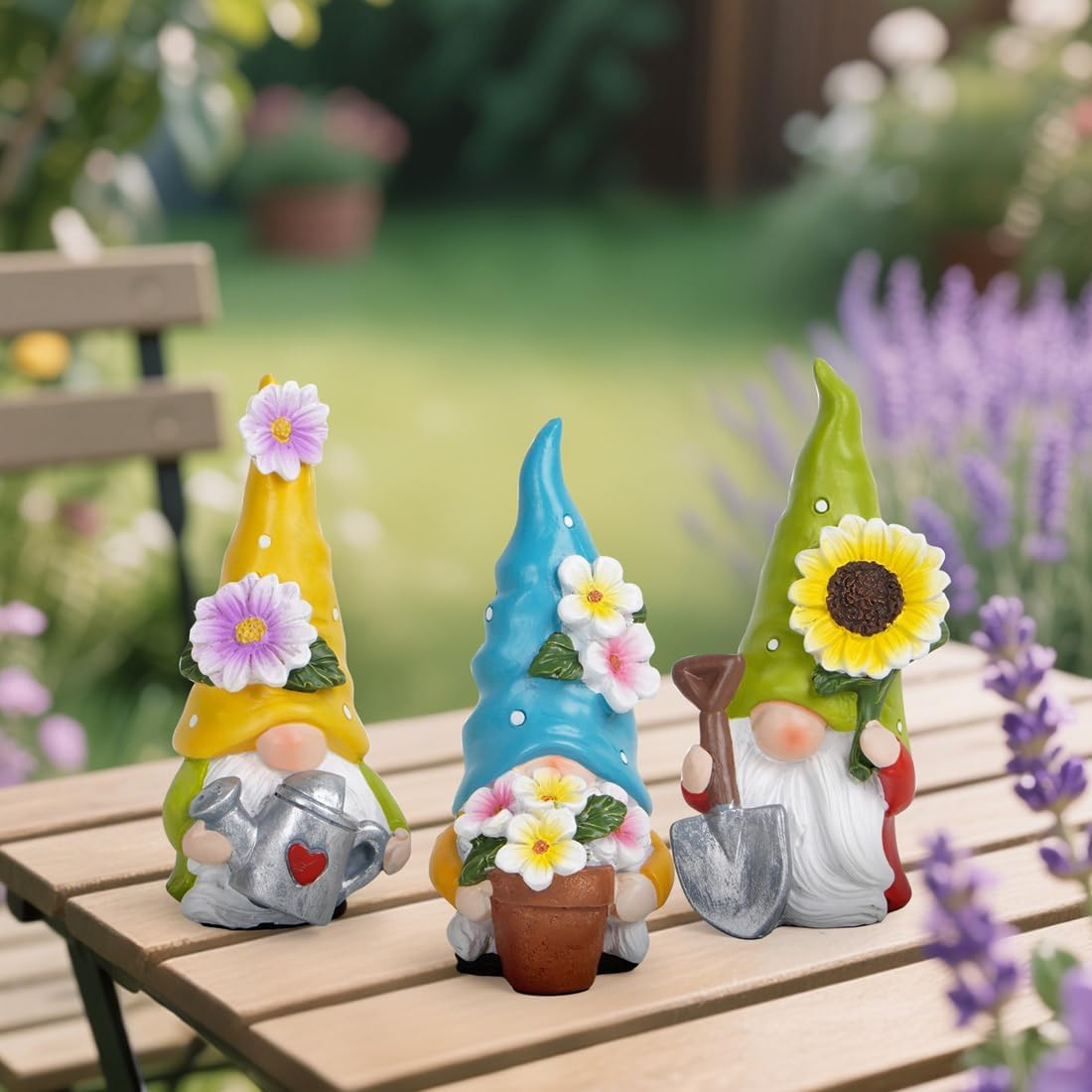 Spring Decorations for Home - Colorful Garden Gnomes Figurines with ...