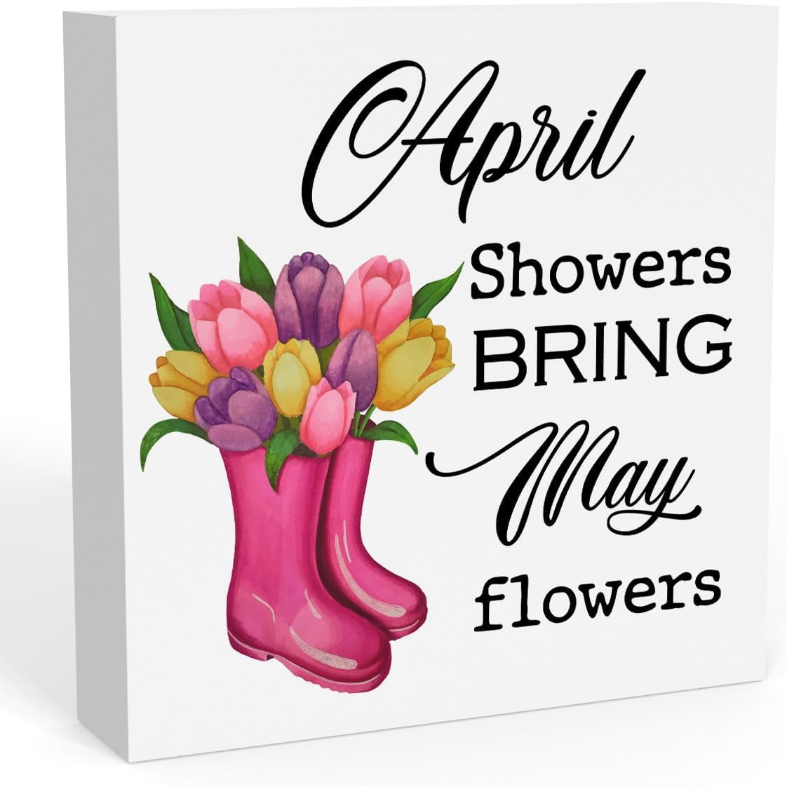Spring Decorations for Home Office,Spring Decor,April Showers Bring May ...
