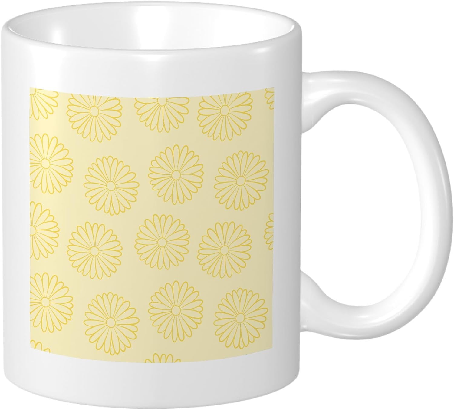 Spring Decorative Mug With Handles Vintage Cottage Flowers Daisy Plants ...