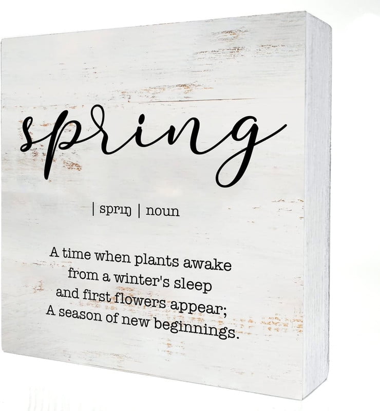 Spring Definition Wood Box Sign Home Office Decor Modern Spring Themed ...