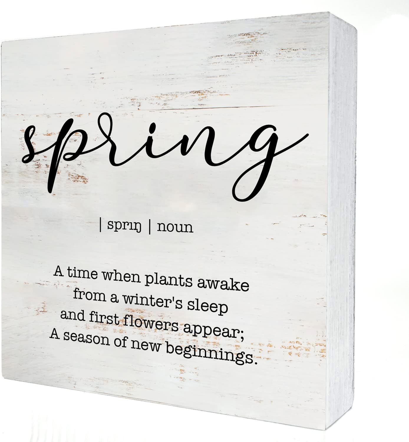 Spring Definition Wood Box Sign Home Office Decor Modern Spring Themed ...
