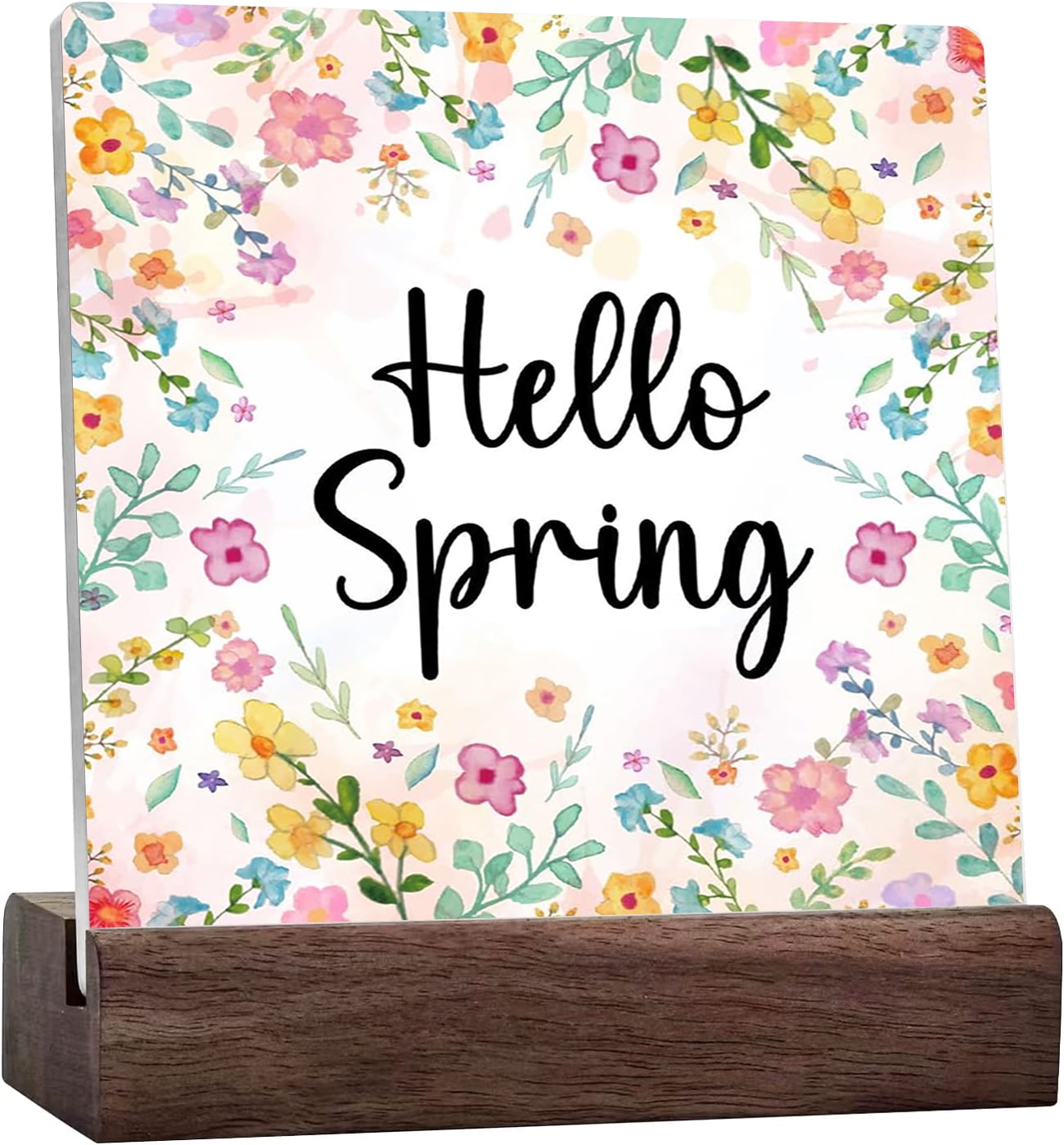 Spring Desk Decor,Hello Spring Ceramic Desk Sign,Spring Desk Decor ...