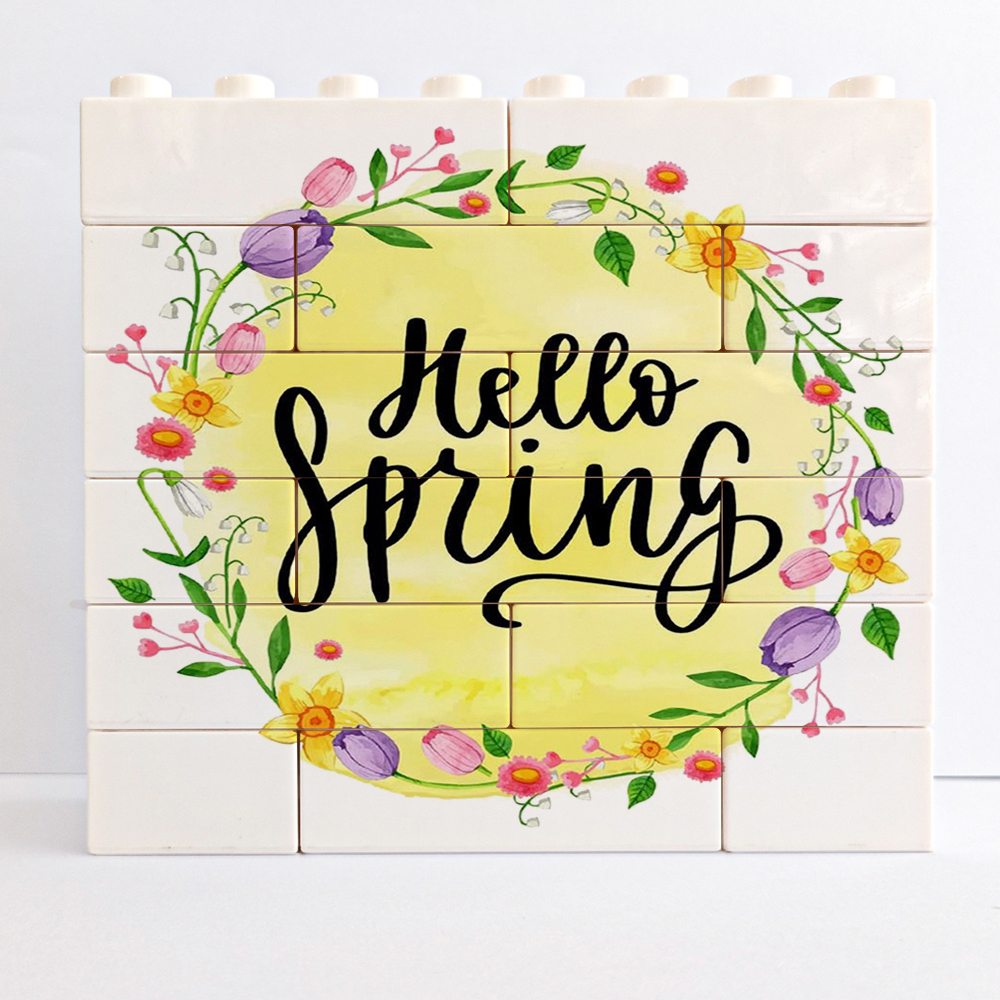 Spring Desk Decor,Hello Spring Sign,Funny Spring Quote Wreath Building ...