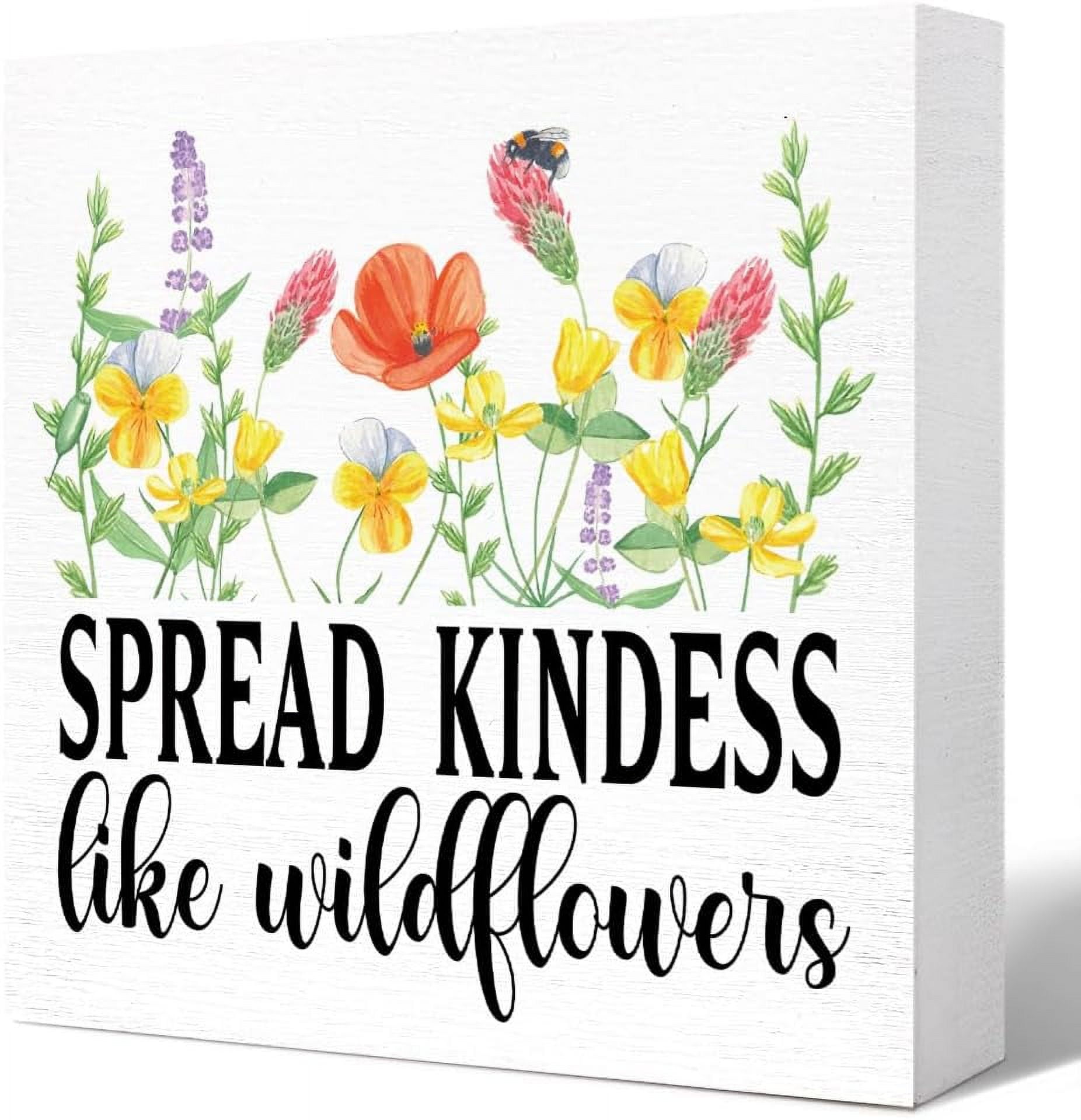 Spring Desk Decor,Spread Kindness Like Wildflowers Inspirational Quotes ...