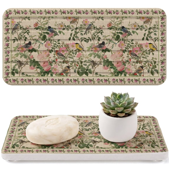 Spring Diatomaceous Earth Coasters, Oriental Traditional Ethnic Floral ...