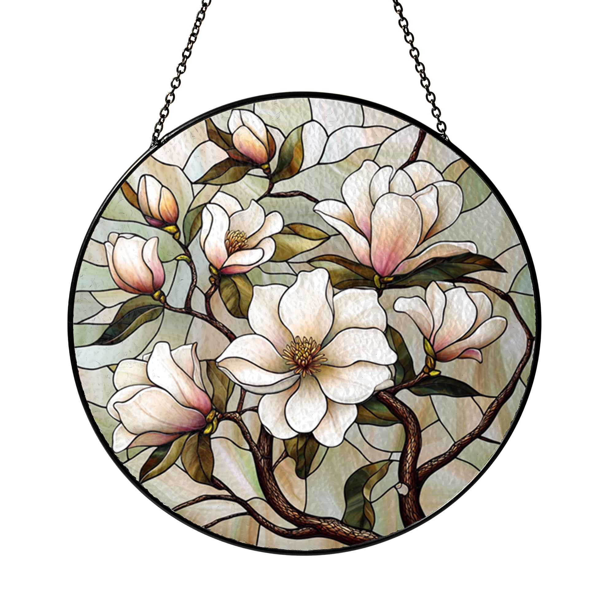 Spring Dogwood Flower Window Hanging, Stained Glass Style Floral ...