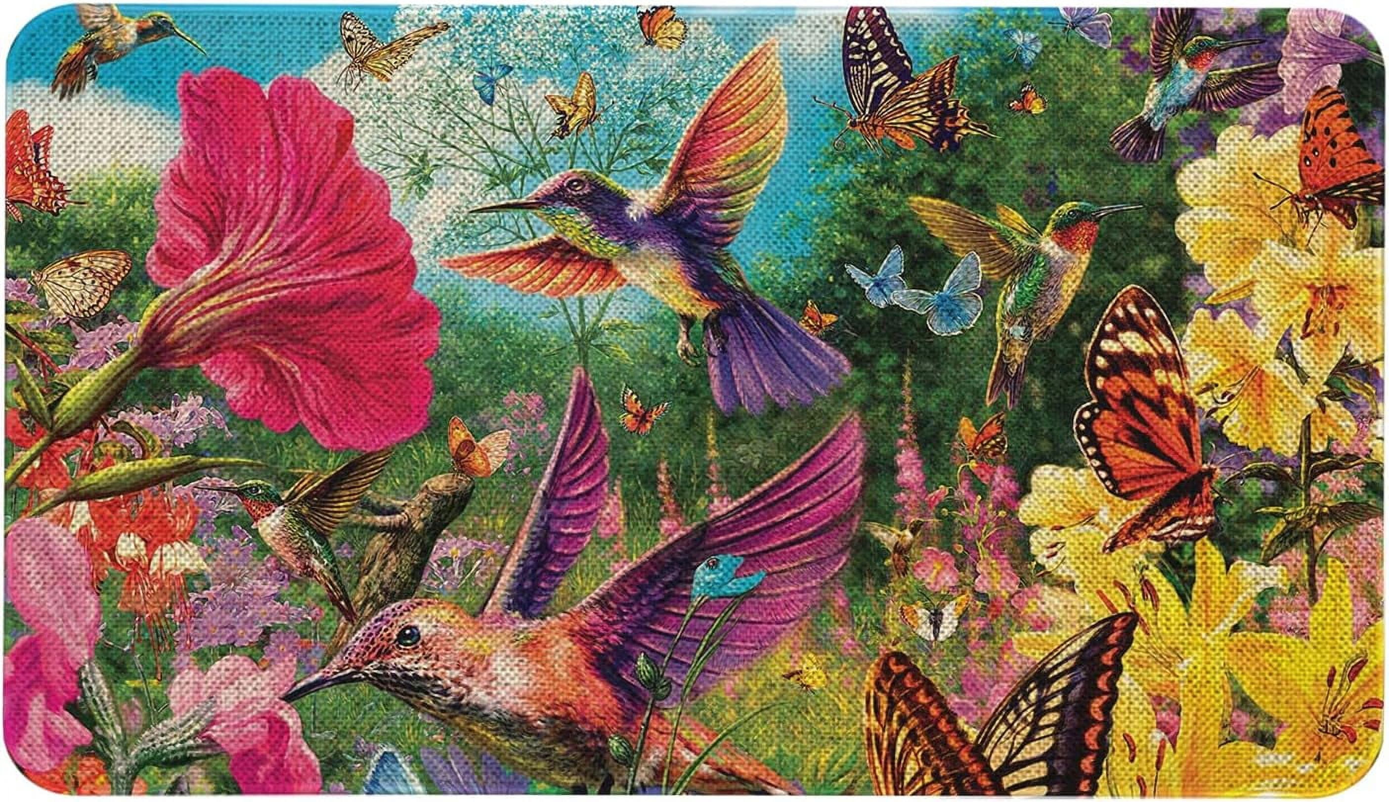 Spring Door Mat 30 X 17 Inch Spring Flowers Hummingbird Doormat Indoor ...
