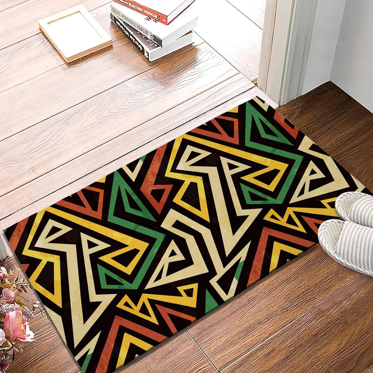 Spring Door Mat Outdoor,Farmhouse African Geometric Doormat,Funny ...