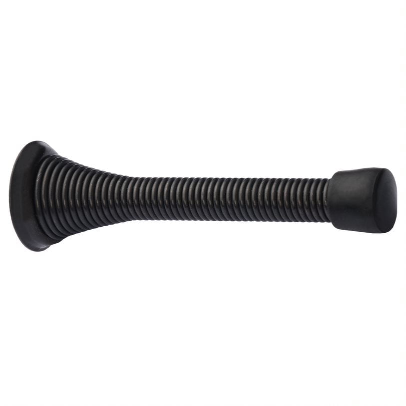 Spring Door Stop Wall Protector with Rubber Tip – Matte Black Spring ...
