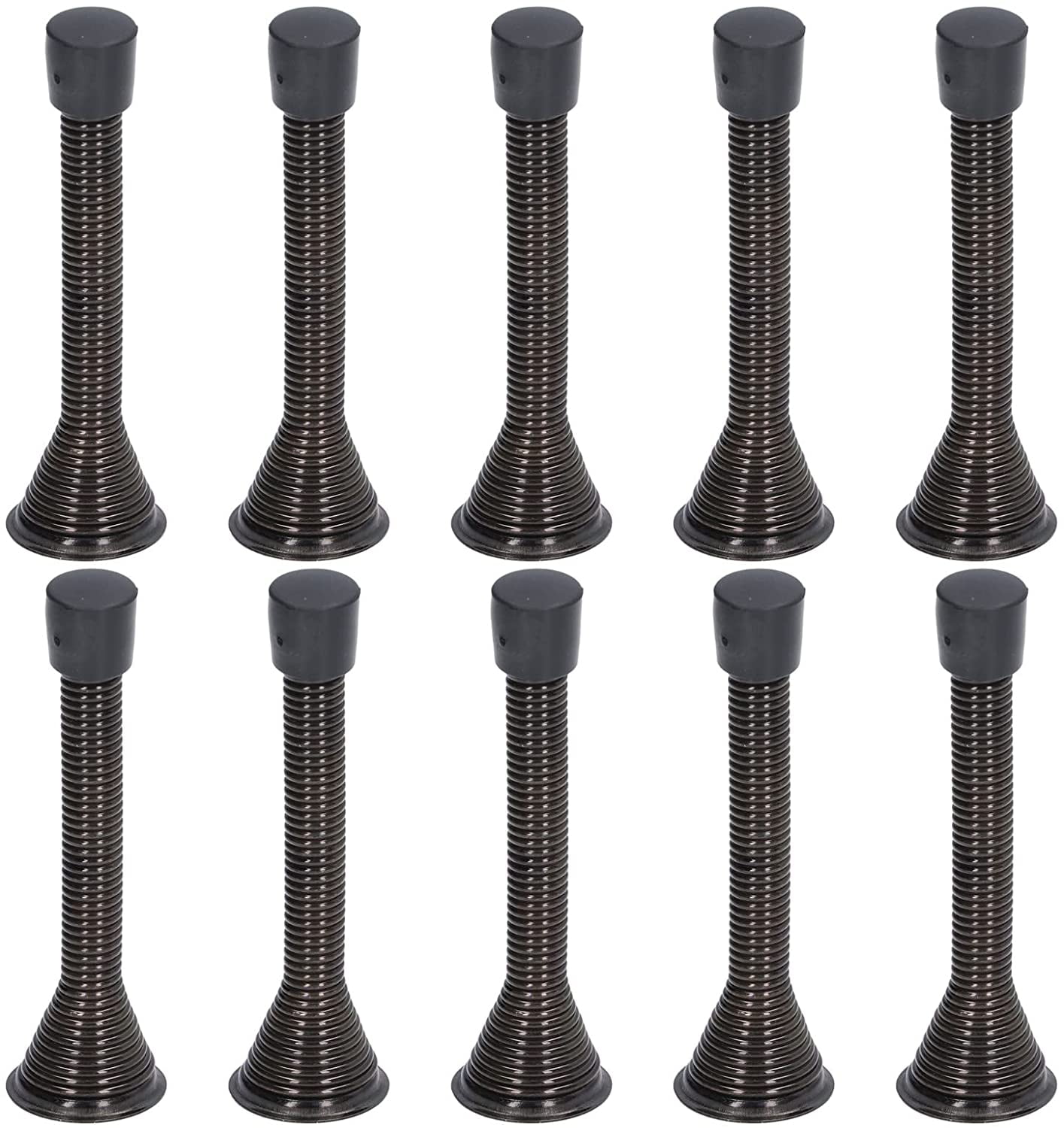 Spring Door Stops,10Pcs Door Stop for Baseboard, 85mm Height Black ...