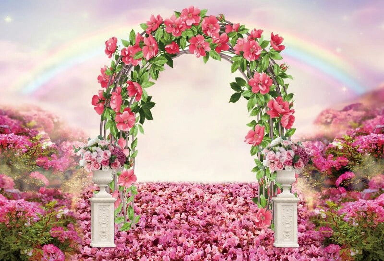Spring Dream Sakura Wedding Arch Photo Backdrop Flowers Girl Priness ...