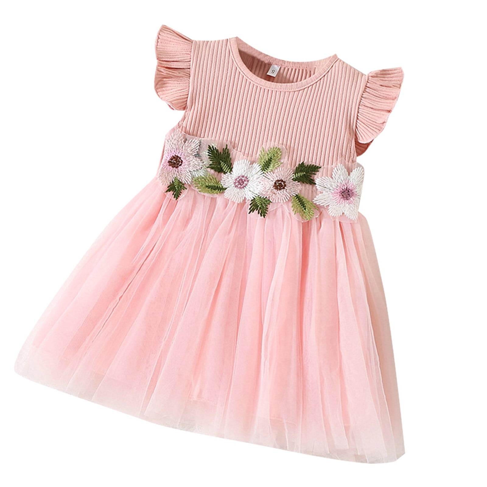 Spring Dress Girls Flower Dress Party Tulle Princess Wedding Birthday ...