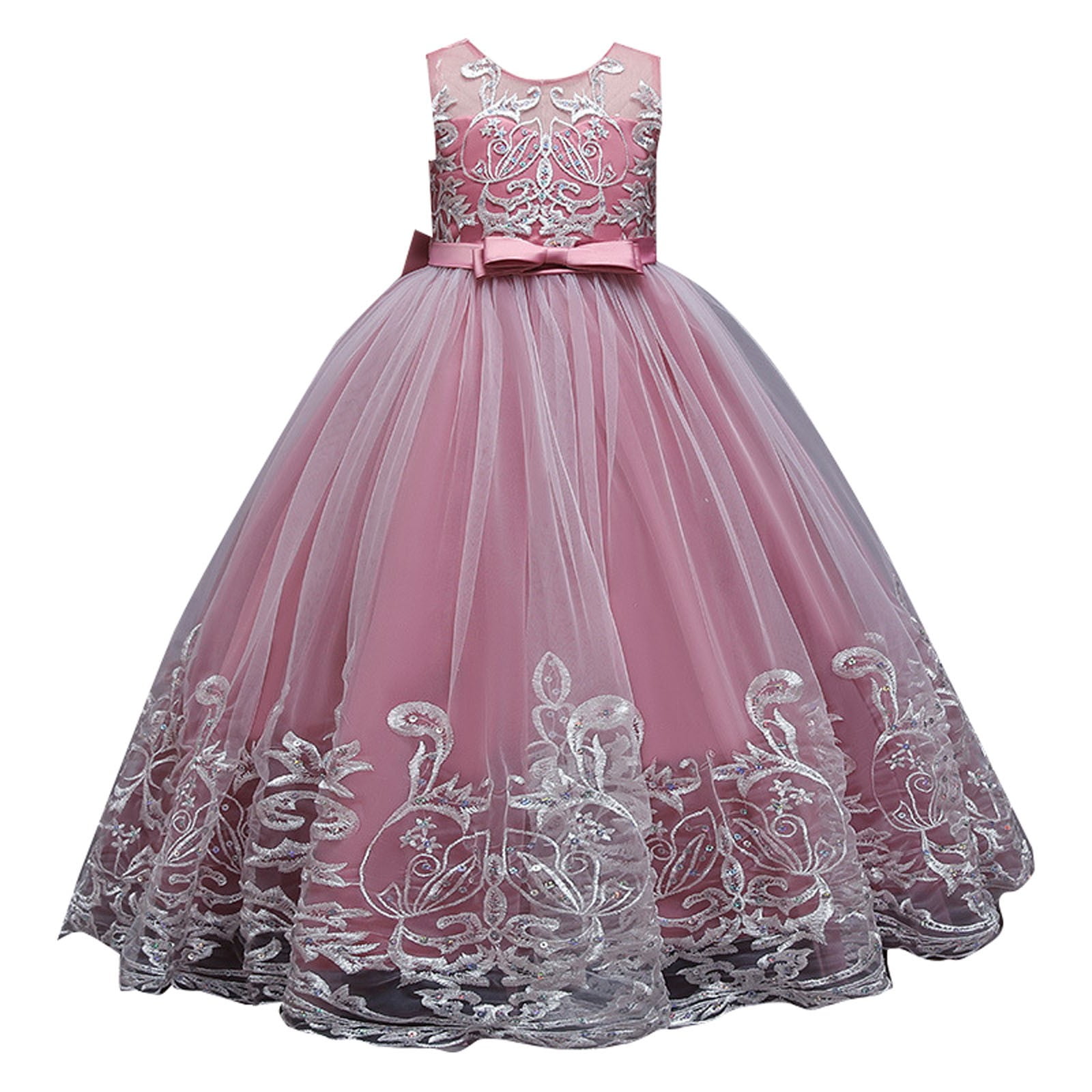 Spring Dresses For Girls Lace Pageant Formal Long Maxi Gown First ...