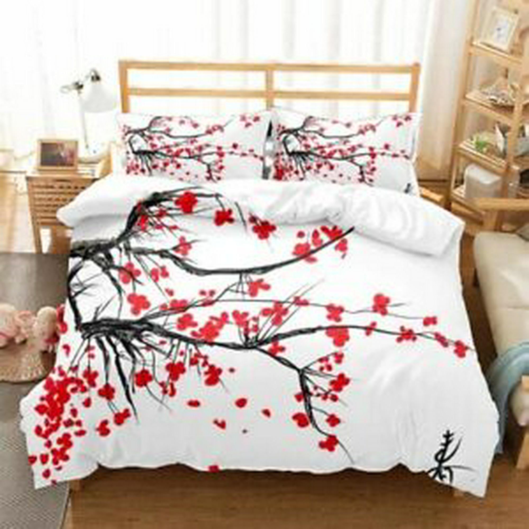 Spring Duvet Cover Branch of Flourishing Tree Cherry Blossoms Bedding ...