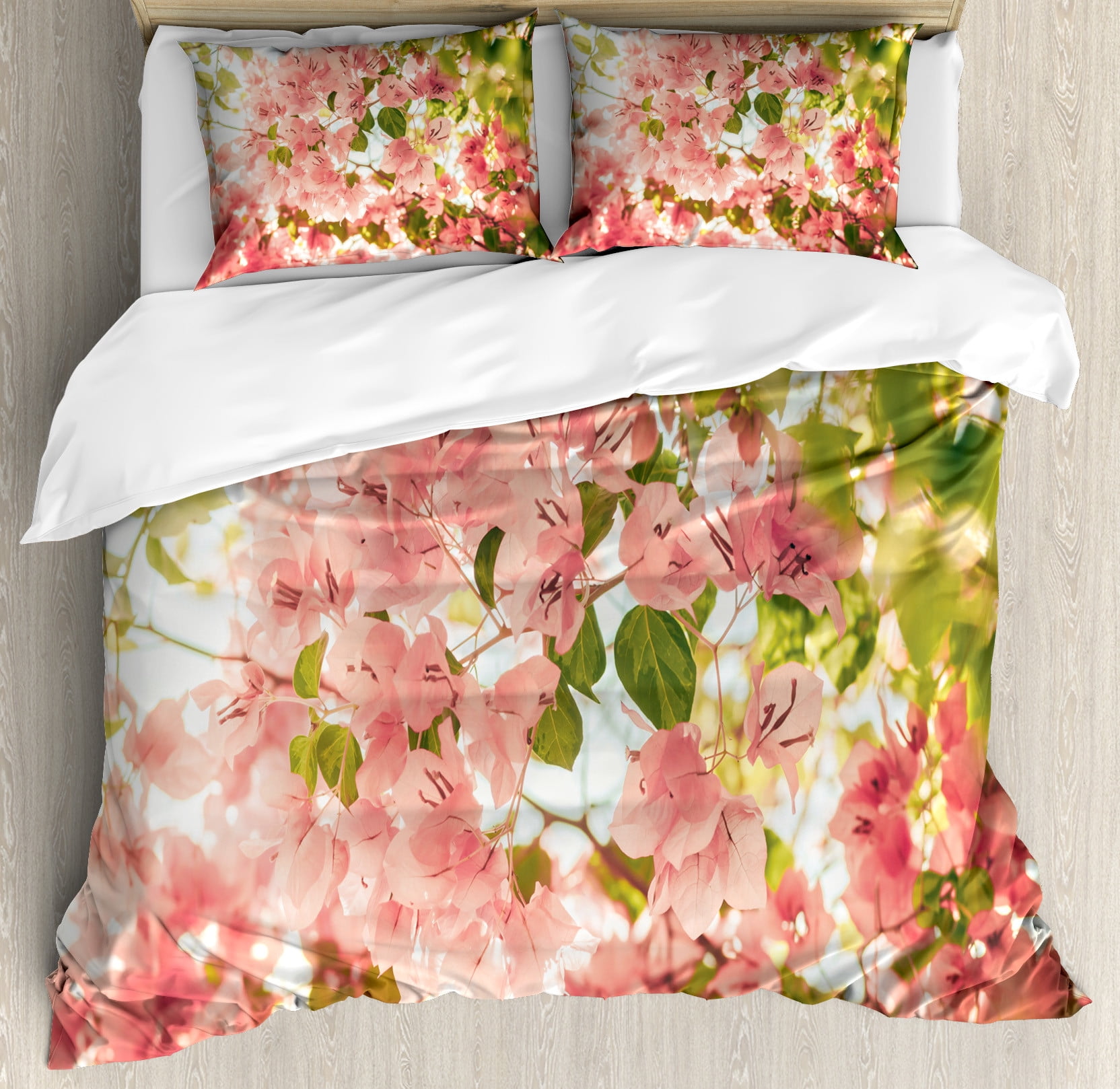 Spring Duvet Cover Set, Bougainvillea Flowers Branches in Sunny Summer ...