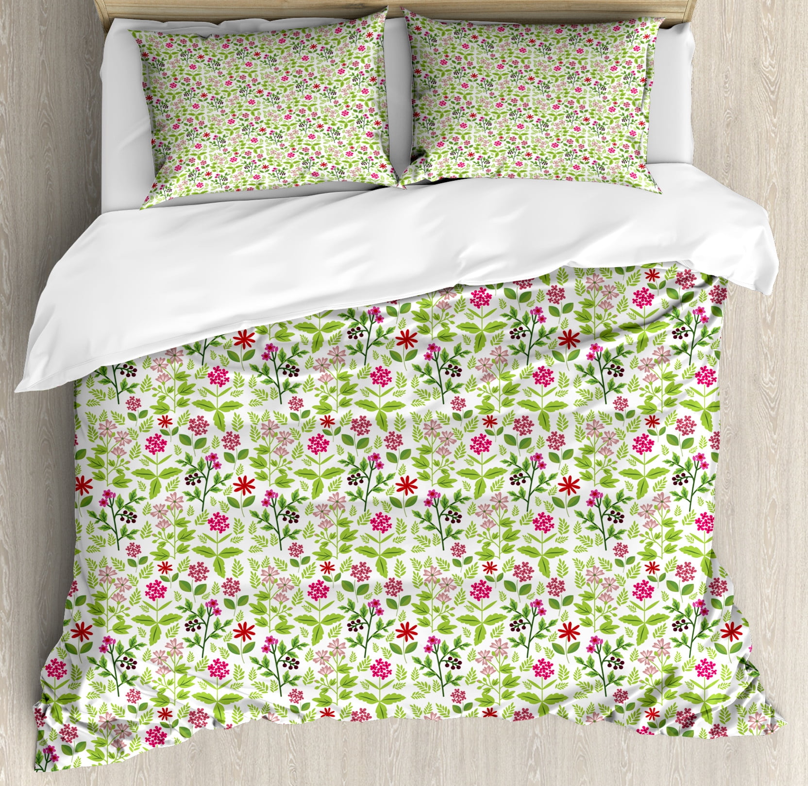 Spring Duvet Cover Set, Various Botanical Garden Foliage Meadow Flowers ...