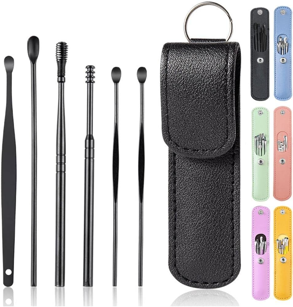 Spring Ear Cleaning Tool Kit - Contains 6 Pieces of Adult Spiral Ear ...