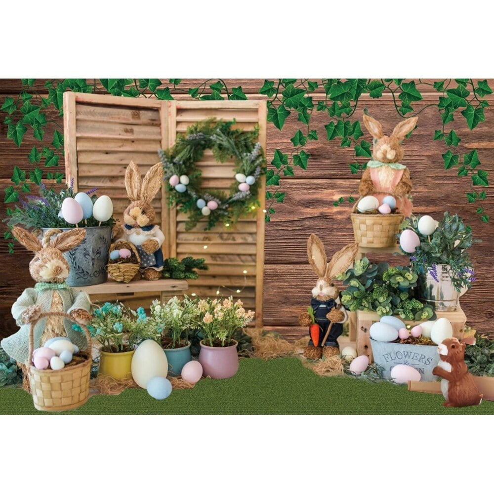 Spring Easter Baby Shower Background Rabbit Egg Bunny Grassland ...