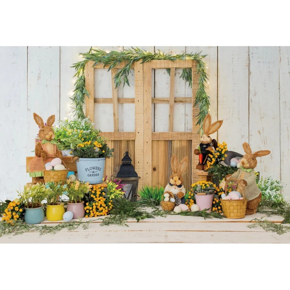 Spring Easter Baby Shower Background Rabbit Egg Bunny Grassland ...