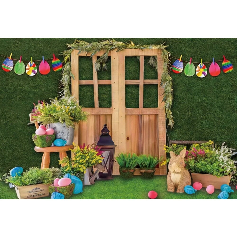 Spring Easter Baby Shower Background Rabbit Egg Bunny Grassland ...
