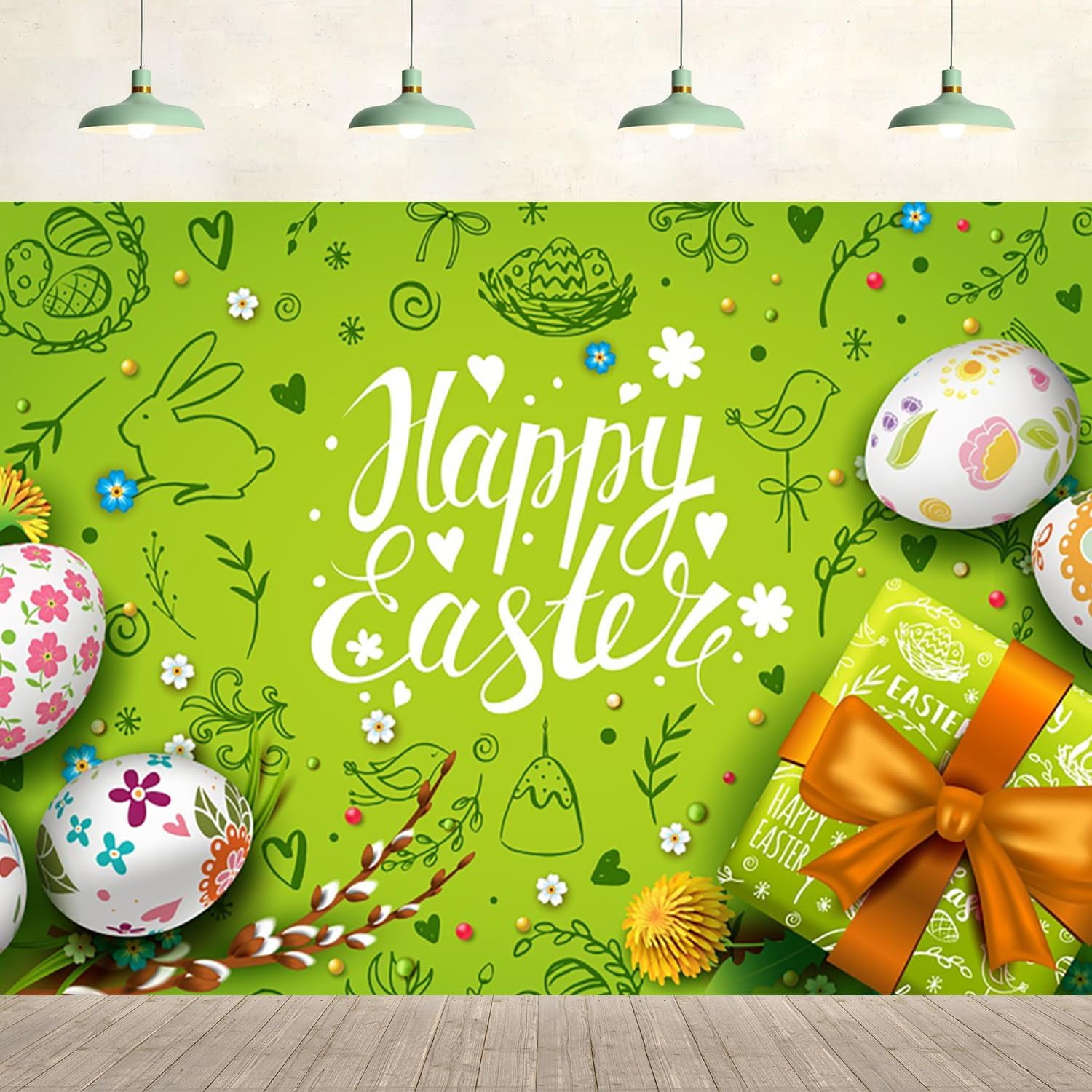 Spring Easter Backdrop for Photography Happy Easter Colorful Egg ...
