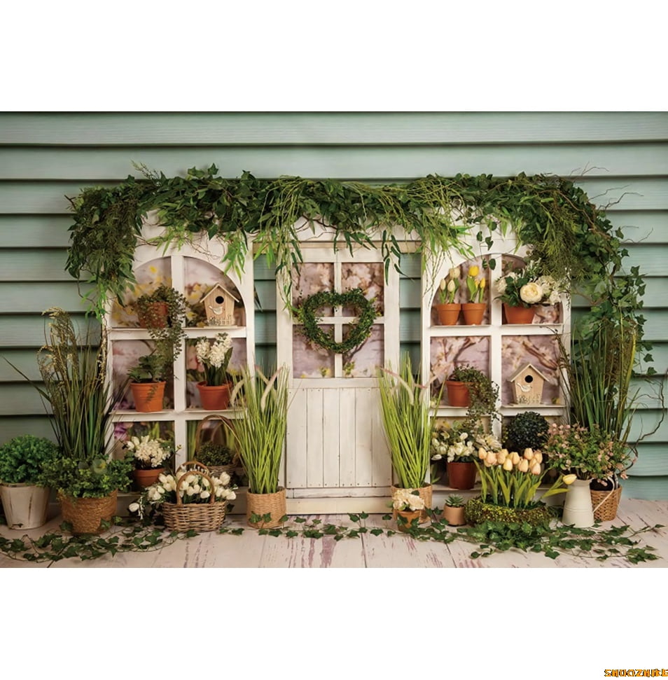 Spring Easter Backdrop Rabbits Flowers Baby Shower Kids Birthday Party ...