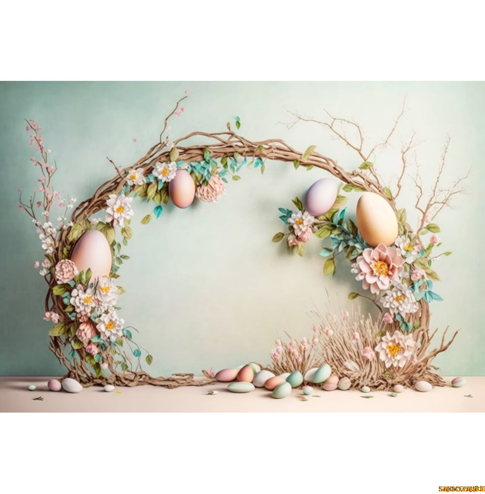 Spring Easter Backdrop Rabbits Flowers Baby Shower Kids Birthday Party ...