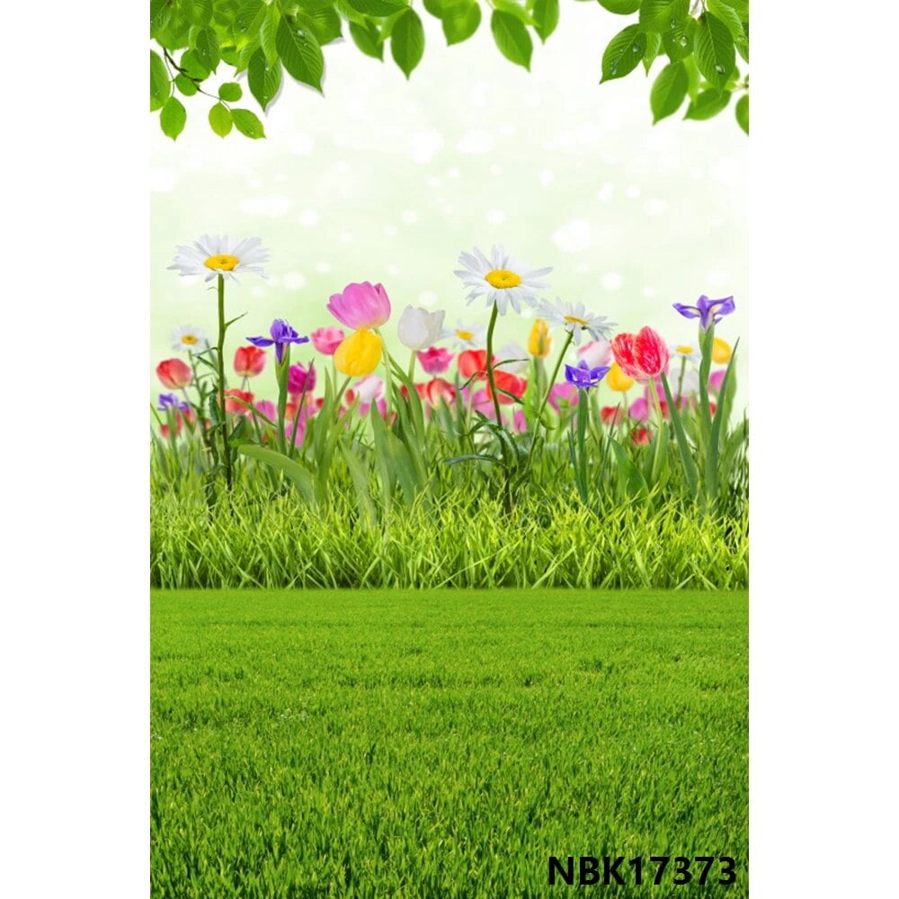 Spring Easter Backdrops Landscape Flowers Leaf Foliage Grassland Bokeh ...