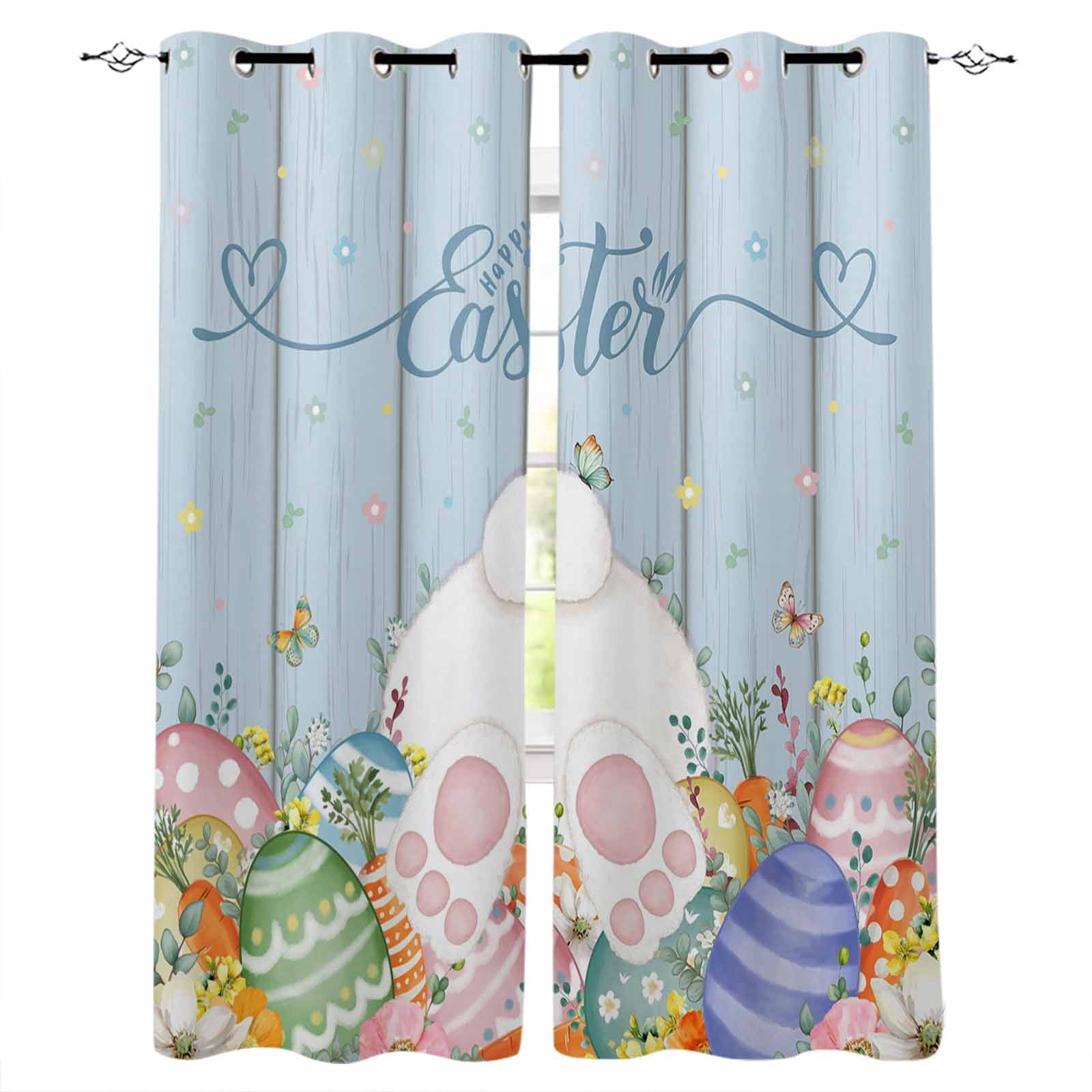 Spring Easter Blackout Curtains 45 Inches Long, Kitchen Black Out ...
