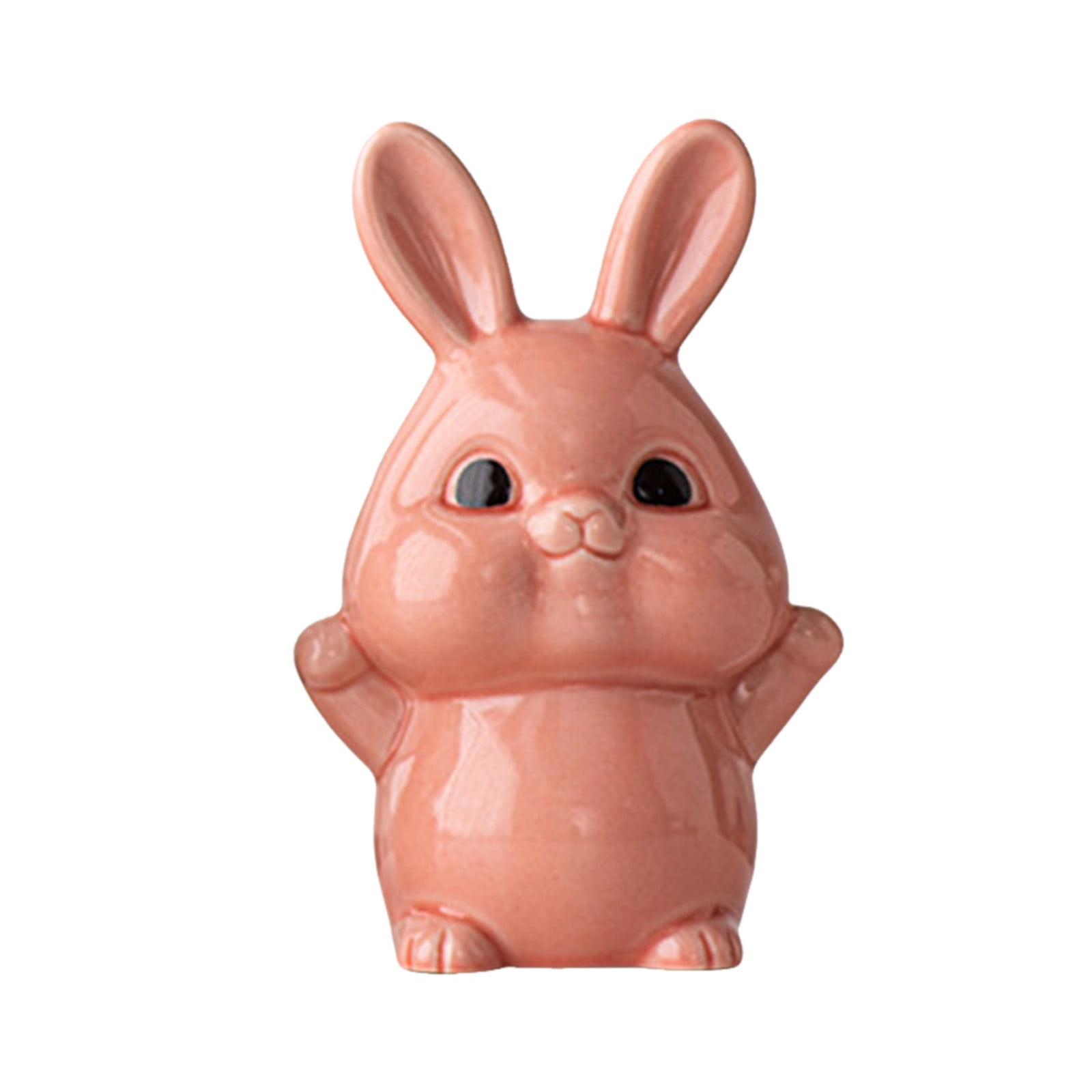 Spring Easter Bunny and Egg Figurine Decoration Ceramic Easter Bunny ...