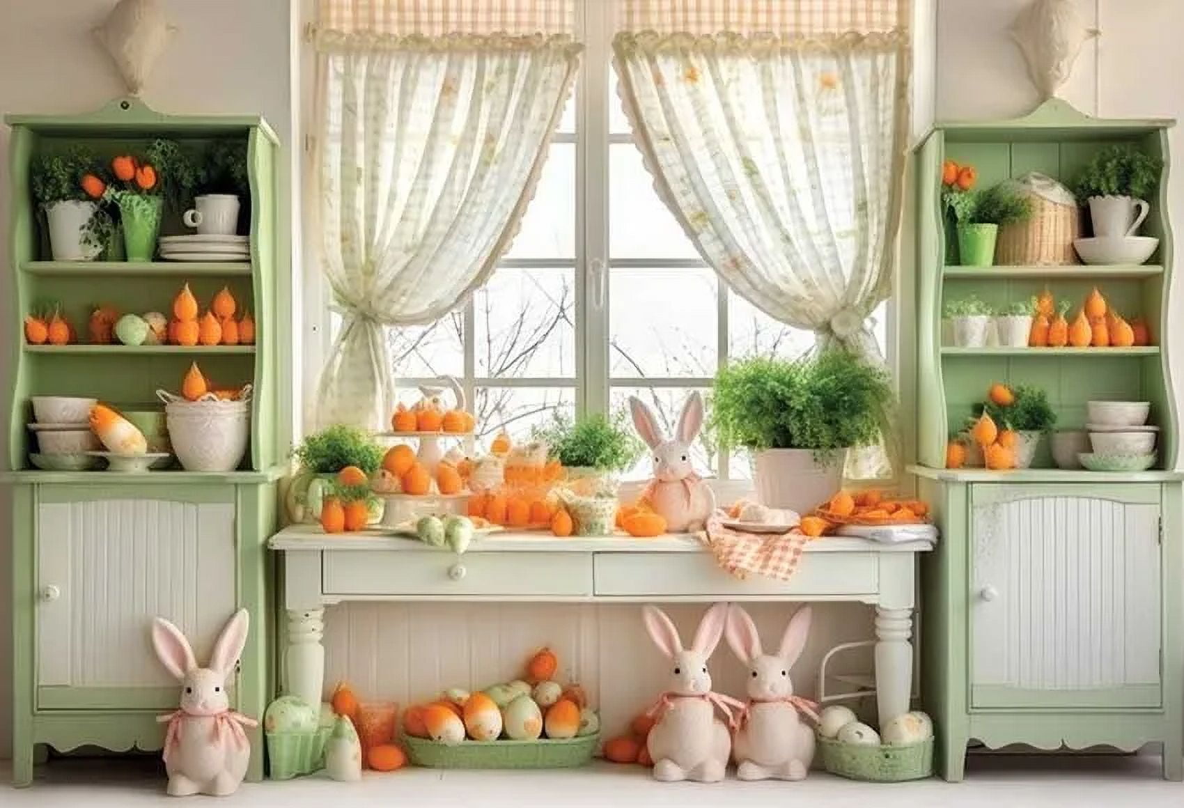 Spring Easter Bunny Egg Floral Kid Birthday Party Cake Smash Portrait r ...