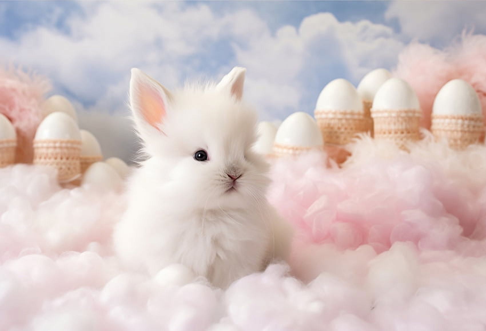 Spring Easter Bunny Eggs Children Birthday Party Cake Smash Portrait r ...