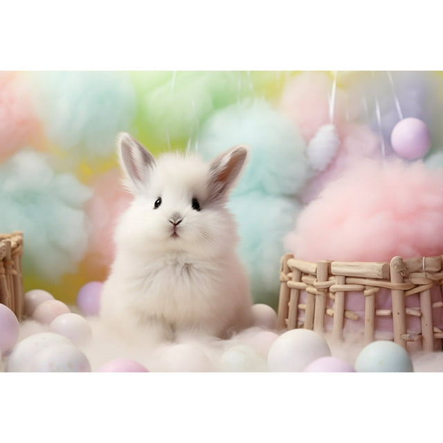 Spring Easter Bunny Eggs Children Birthday Party Cake Smash Portrait r ...