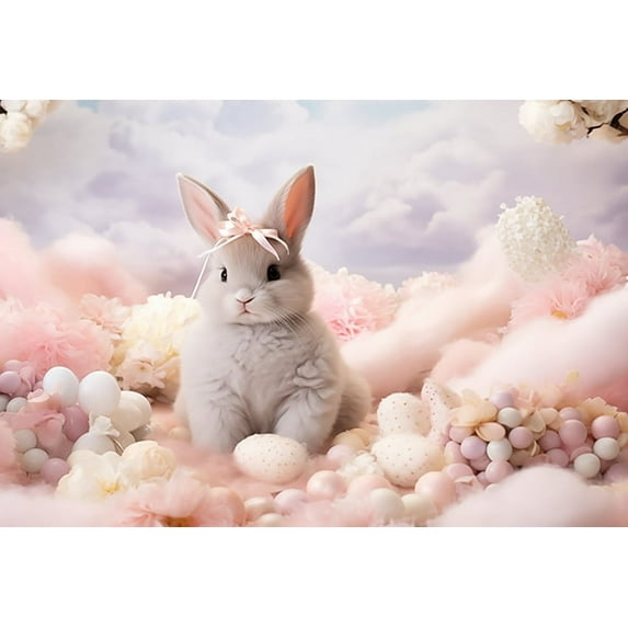 Spring Easter Bunny Eggs Children Birthday Party Cake Smash Portrait r ...