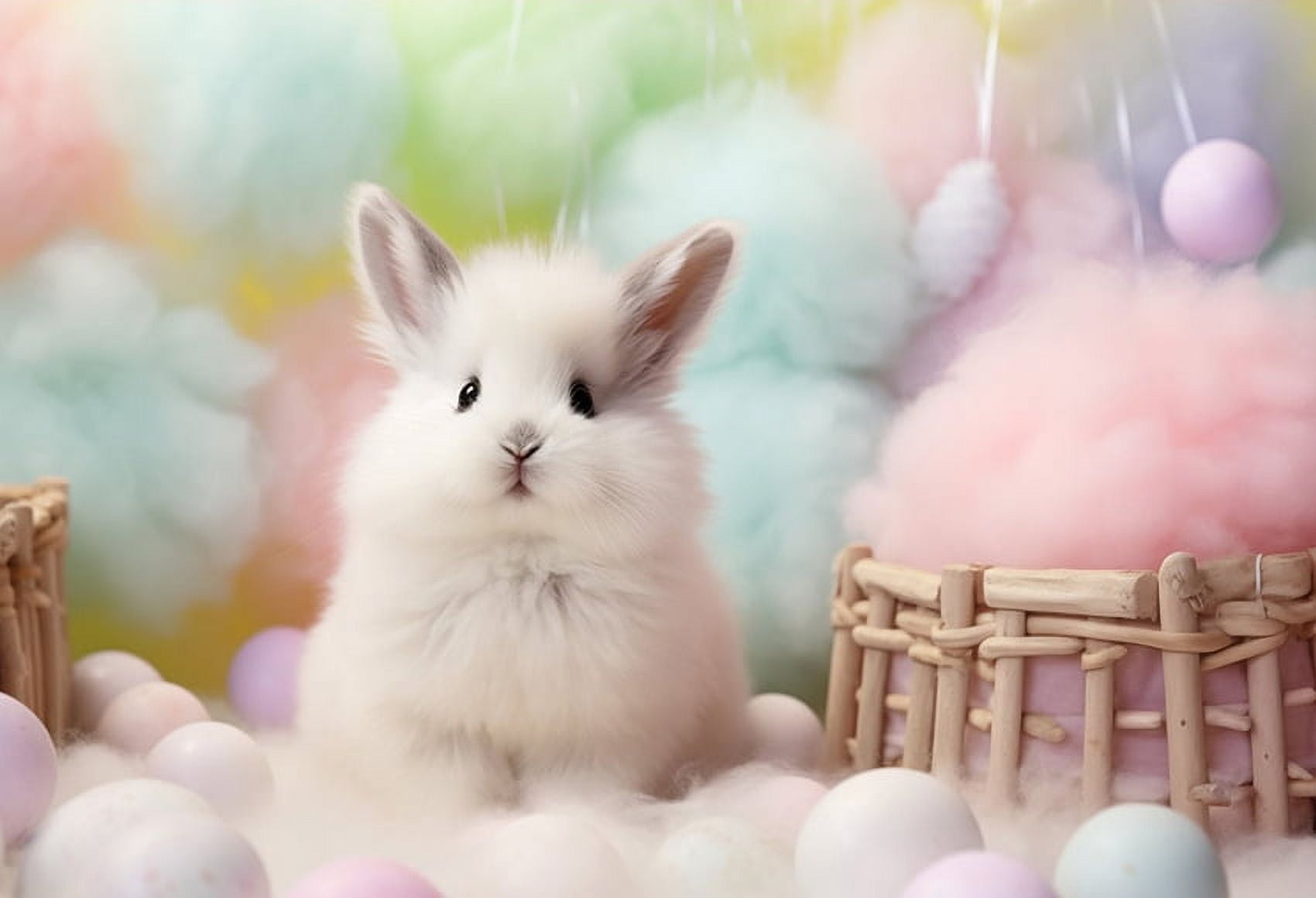 Spring Easter Bunny Eggs Children Birthday Party Cake Smash Portrait r ...