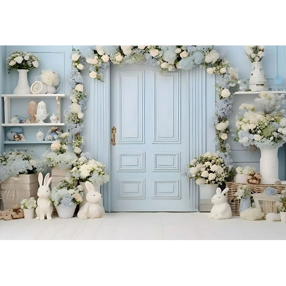 Spring Easter Bunny Eggs Flowers Kids Birthday Cake Smash Portrait r ...