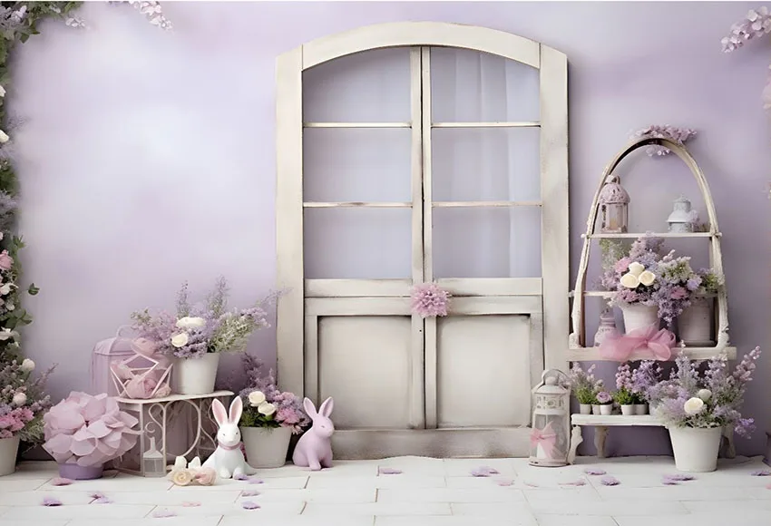 Spring Easter Bunny Eggs Flowers Kids Birthday Cake Smash Portrait r ...