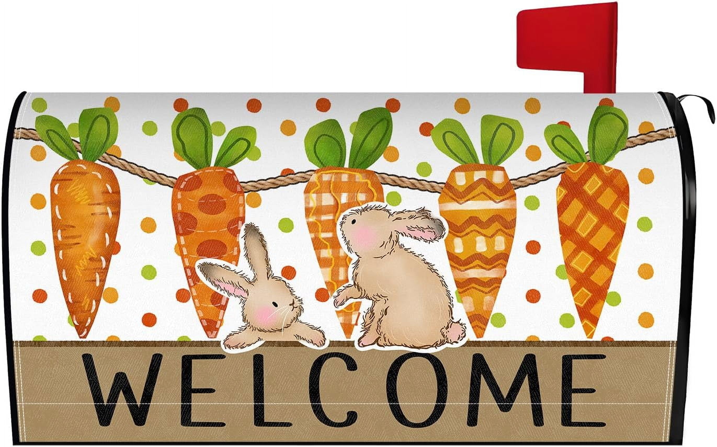 Spring Easter Bunny Mailbox Cover 25.5x21 Inch, Easter Rabbit Post ...