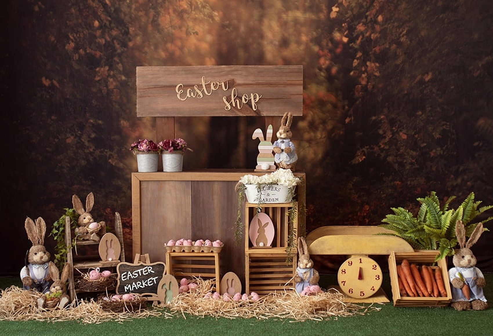 Spring Easter Bunny Rabbit Eggs Kids Birthday Cake Smash Portrait r ...