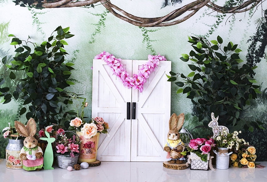 Spring Easter Bunny Rabbit Eggs Kids Birthday Cake Smash Portrait r ...