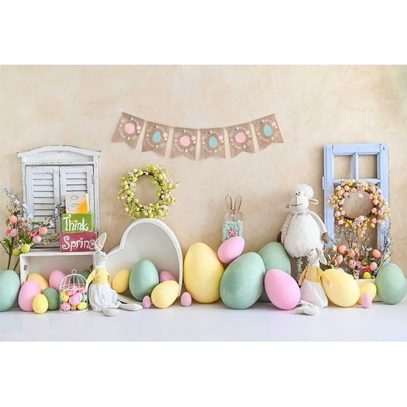 Spring Easter Bunny Rabbit Eggs Kids Birthday Cake Smash Portrait r ...