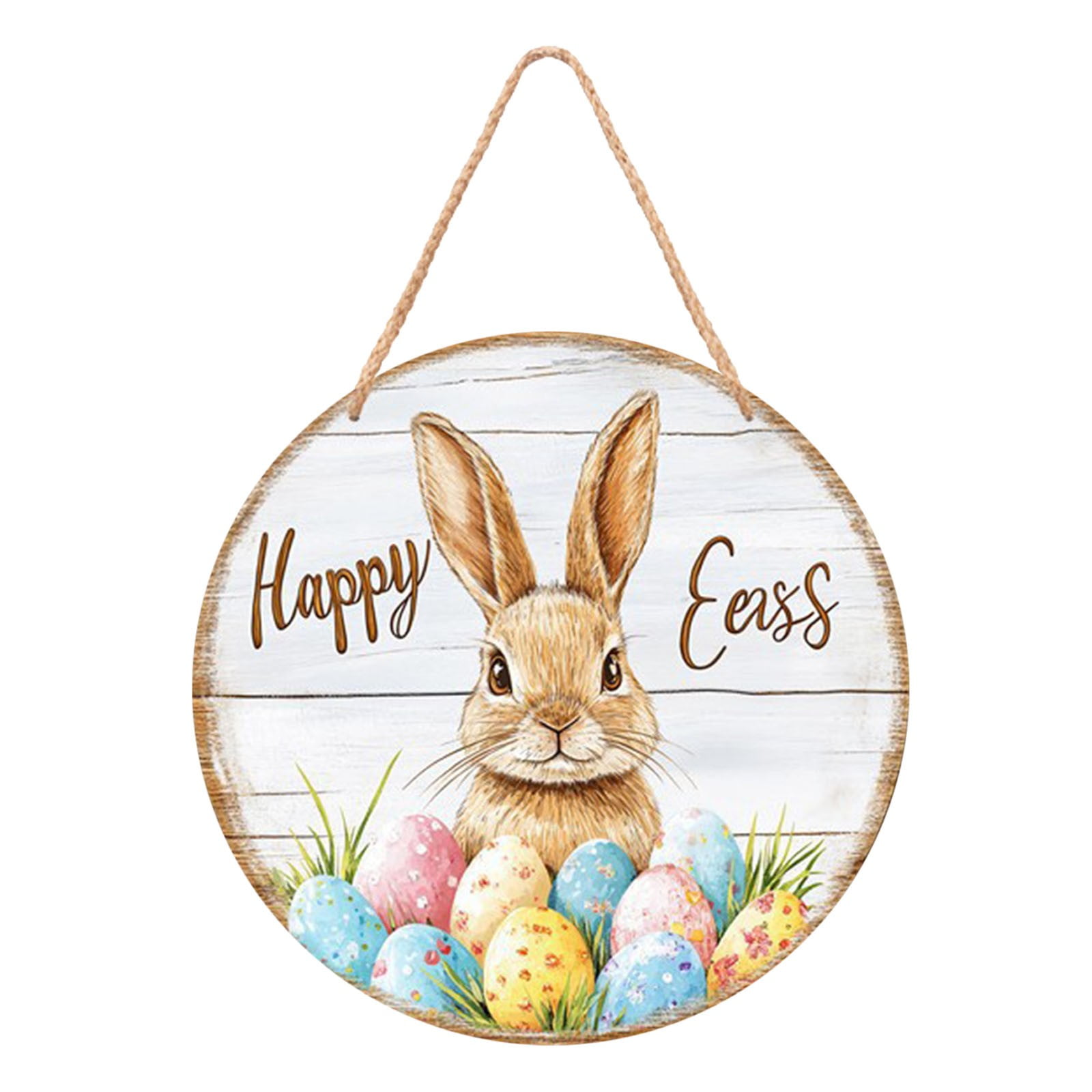 Spring Easter Bunny Rabbit Sign Welcome Front Door Easter Wood Door ...